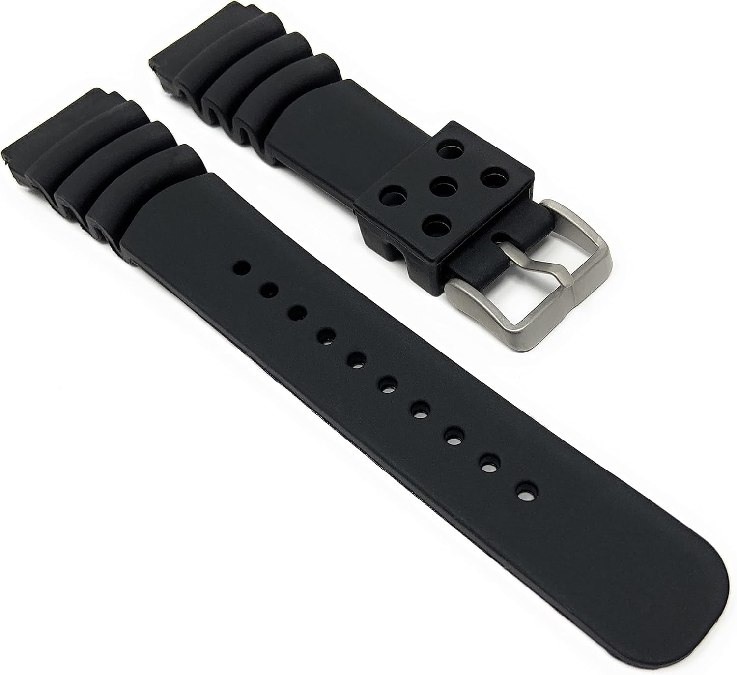 JUNXIAO-Mens Rubber Dive Watch Bands, Replacement Diver Watch Strap for ...