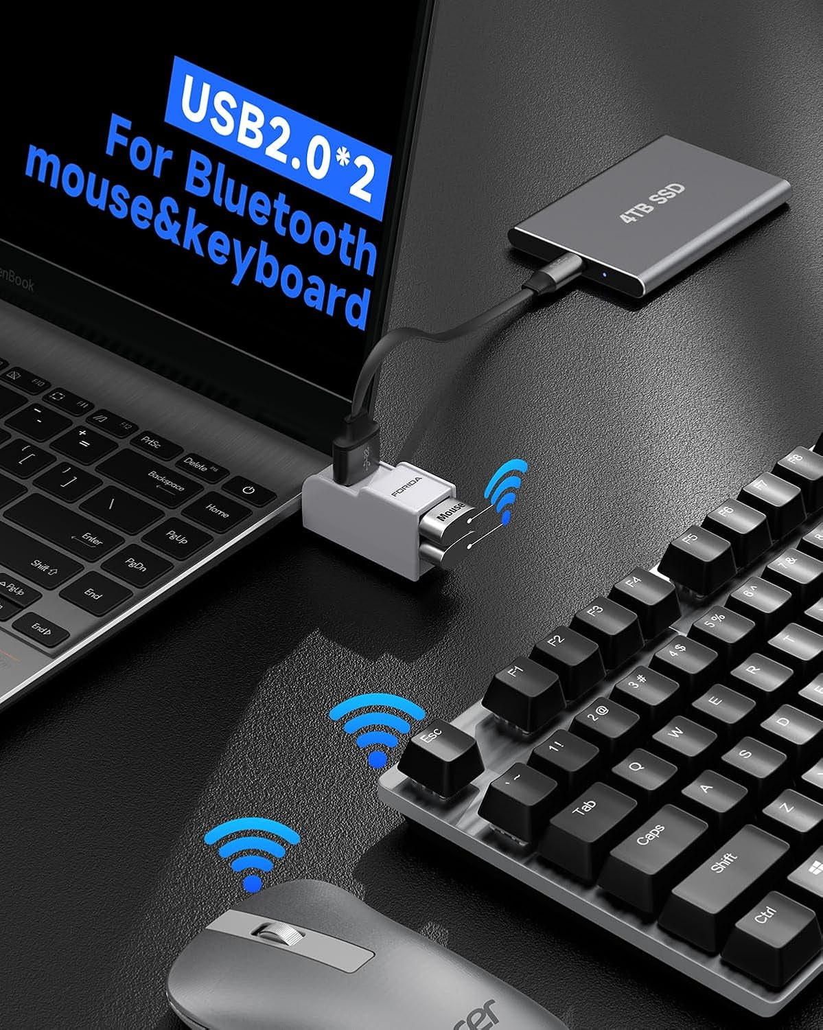 JUNXIAO-Mini USB Hub 3-Port USB Splitter 1 in 3 Out, USB Expander ...