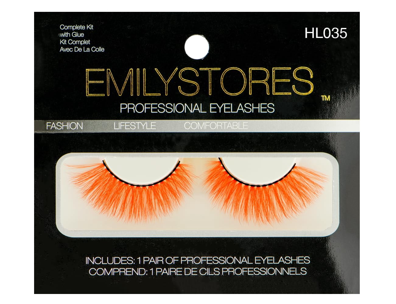 JUNXIAO-Orange Eyelashes Colored Halloween Lashes For Mad Hatter ...