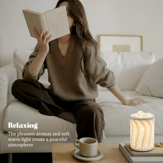 JUNXIAO-Porcelain Essential Oil Burner Curve Graphic Design ...