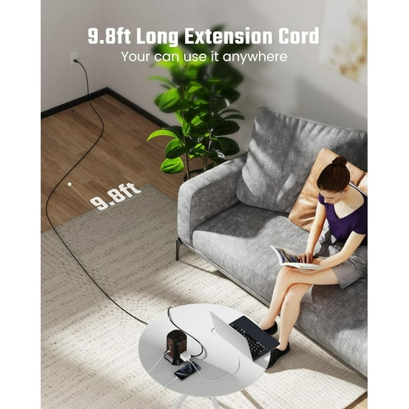 JUNXIAO-Power Strip Tower Surge Protector, 10 Ft Extension Cord with ...
