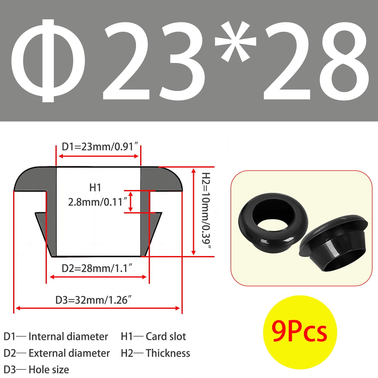 JUNXIAO-Qrity 9 PCS Rubber Grommets Cable Railing, Car Grommet, Cable ...