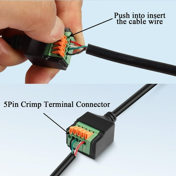 JUNXIAO-Quick Connect USB Solderless Adapter Short Cable Male to 5Pin ...