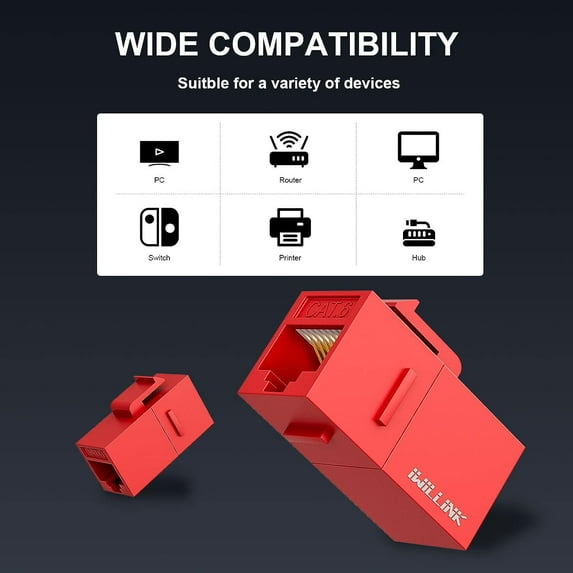 JUNXIAO-RJ45 Cat6 Keystone Coupler 10-Pack, Female to Female Cat6 ...