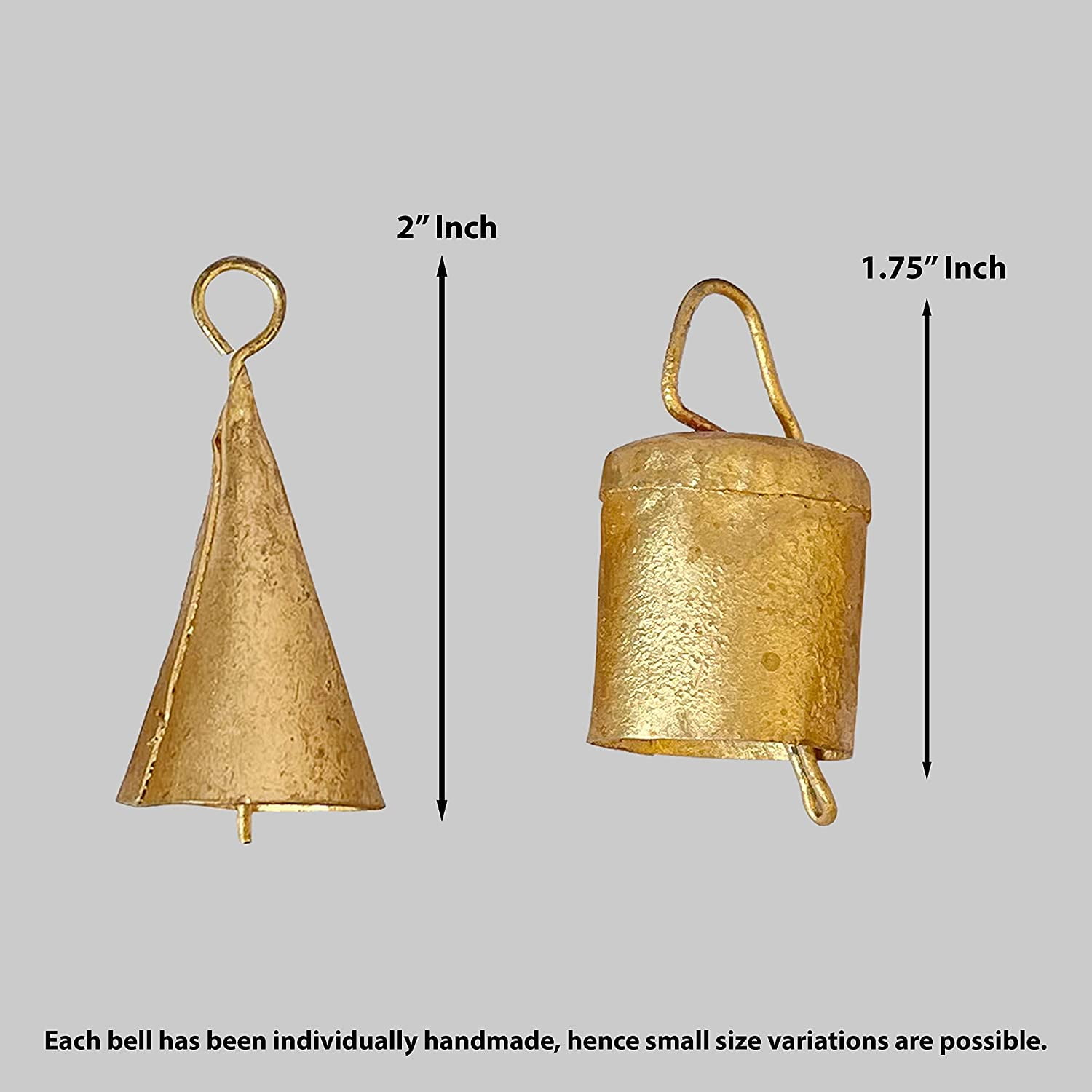 JUNXIAO-Rustic Metal Bells 10 Pcs - Vintage Christmas Decorations ...