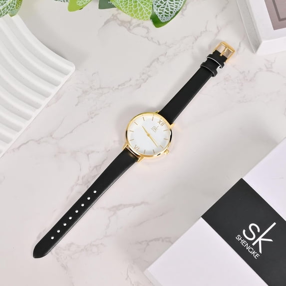 JUNXIAO-SK Women's Leather Classic Vintage Retro Watch, Simple Stylish ...