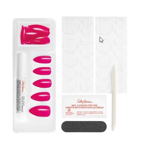 JUNXIAO-Salon Effects Press On Nails, Almond Shaped, Straw-jelly, 24 ...