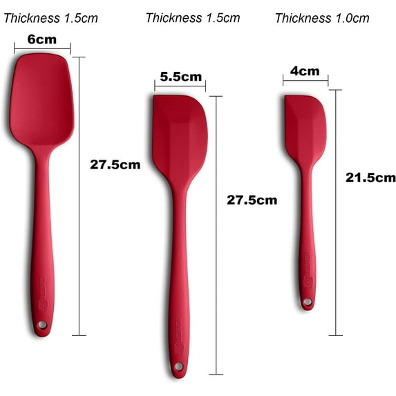 JUNXIAO-Silicone Spatula 3-piece Set, Ergonomic Handle High Heat ...