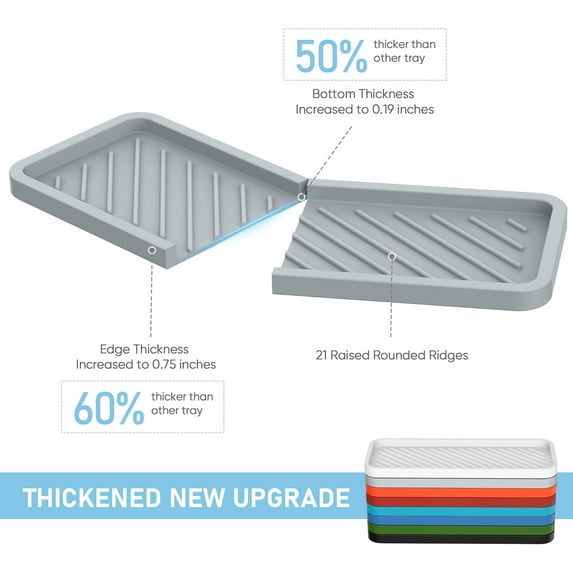 JUNXIAO-Silicone Sponge Holder, Extra Large 12" Kitchen Sink Organizer ...