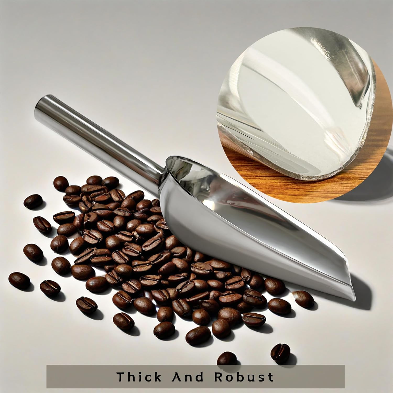 JUNXIAO-Small Ice Scoop for Freezer,Stainless Steel Ice Scooper For Ice ...