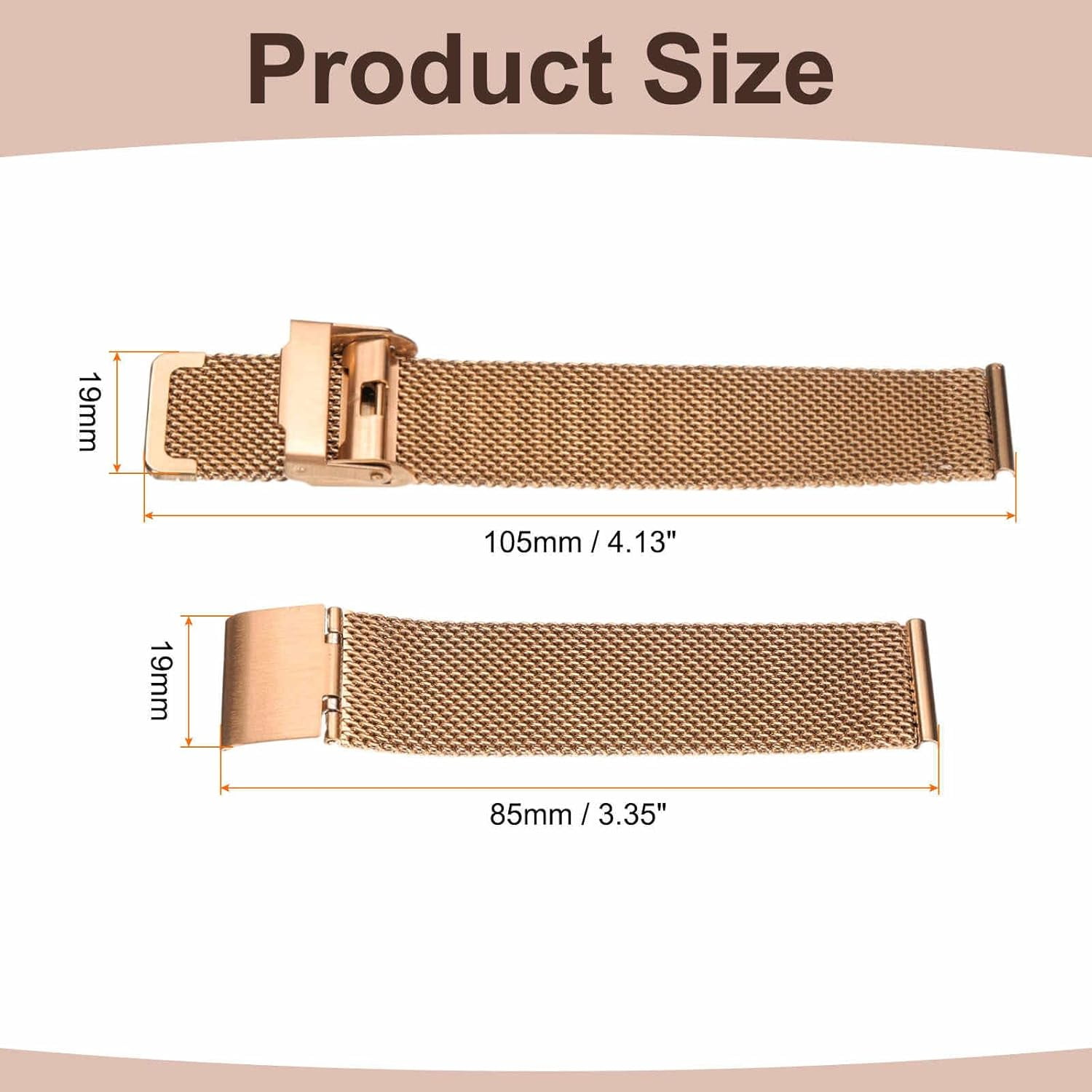 JUNXIAO-Stainless Steel Mesh Watch Band Quick Release Adjustable Metal ...