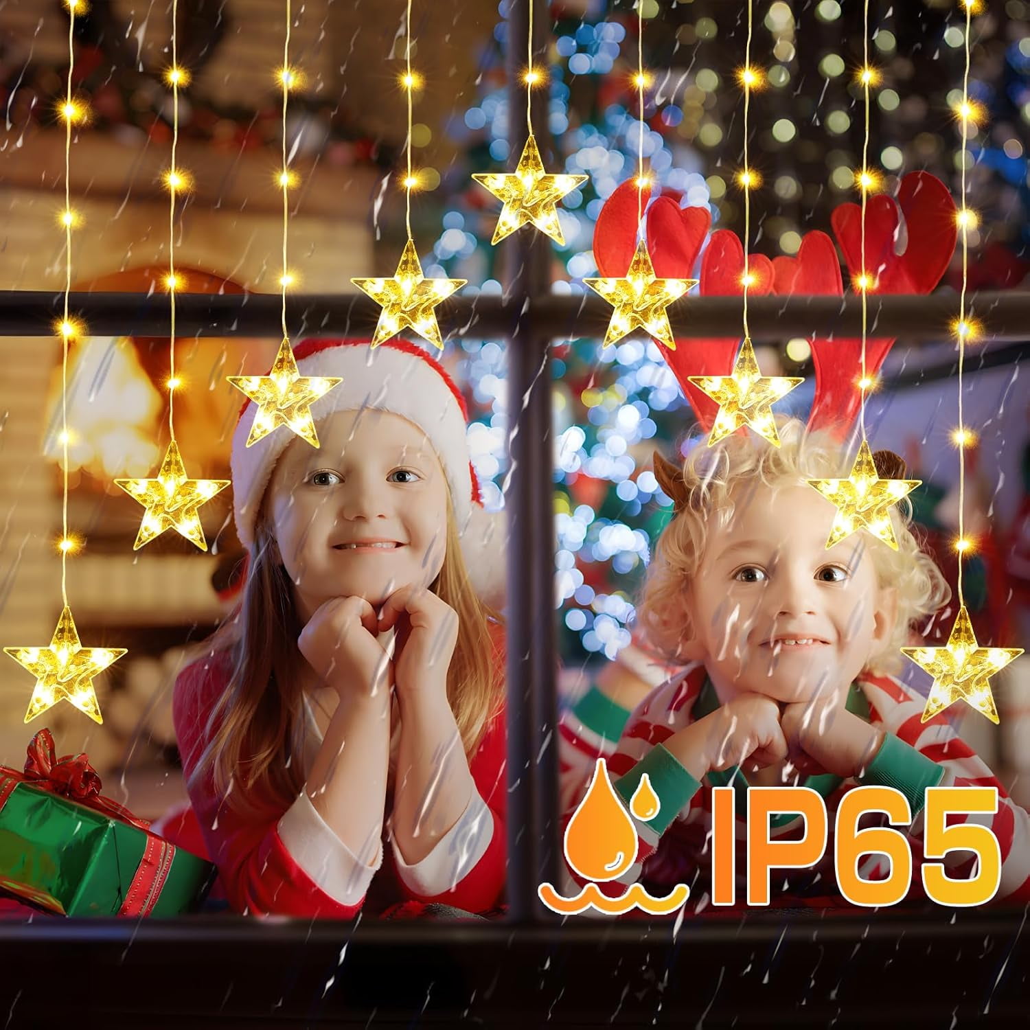 LINYAN-Star Christmas Decoration, 76 LEDs Indoor Outdoor IP65 ...