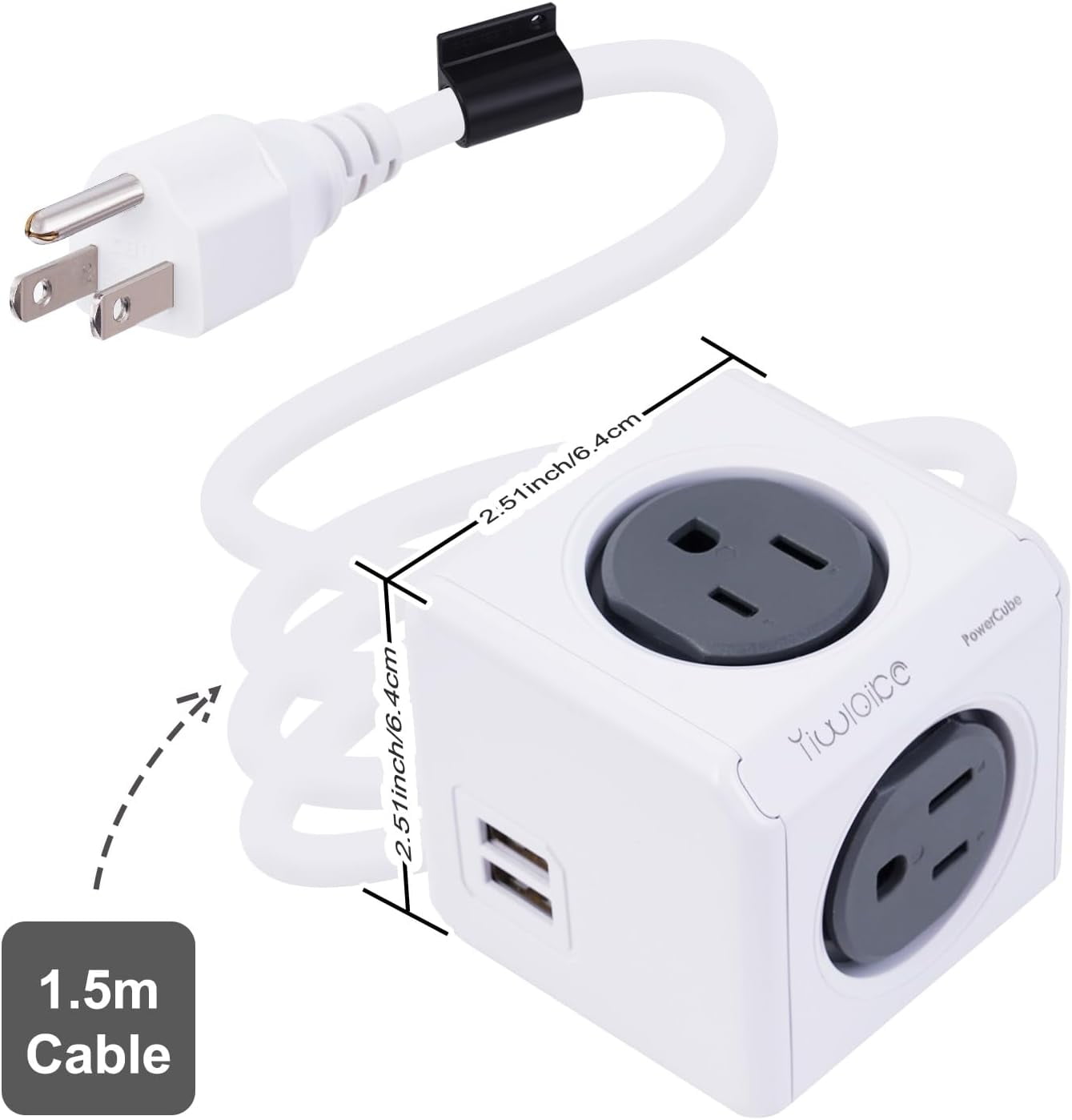 JUNXIAO-Surge Protector Power Board, 4 - Outlet Extender Multi - Plug ...