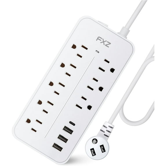 JUNXIAO-Surge Protector Power Strip 12 in 1 Power Strip with 8 Widely ...