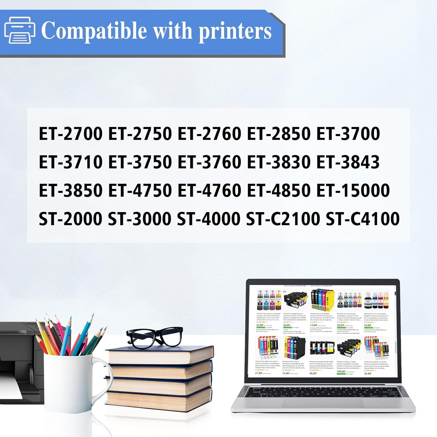 JUNXIAO-T502 Ink High Capacity E502 Ink Refill Bottles Compatible ET ...