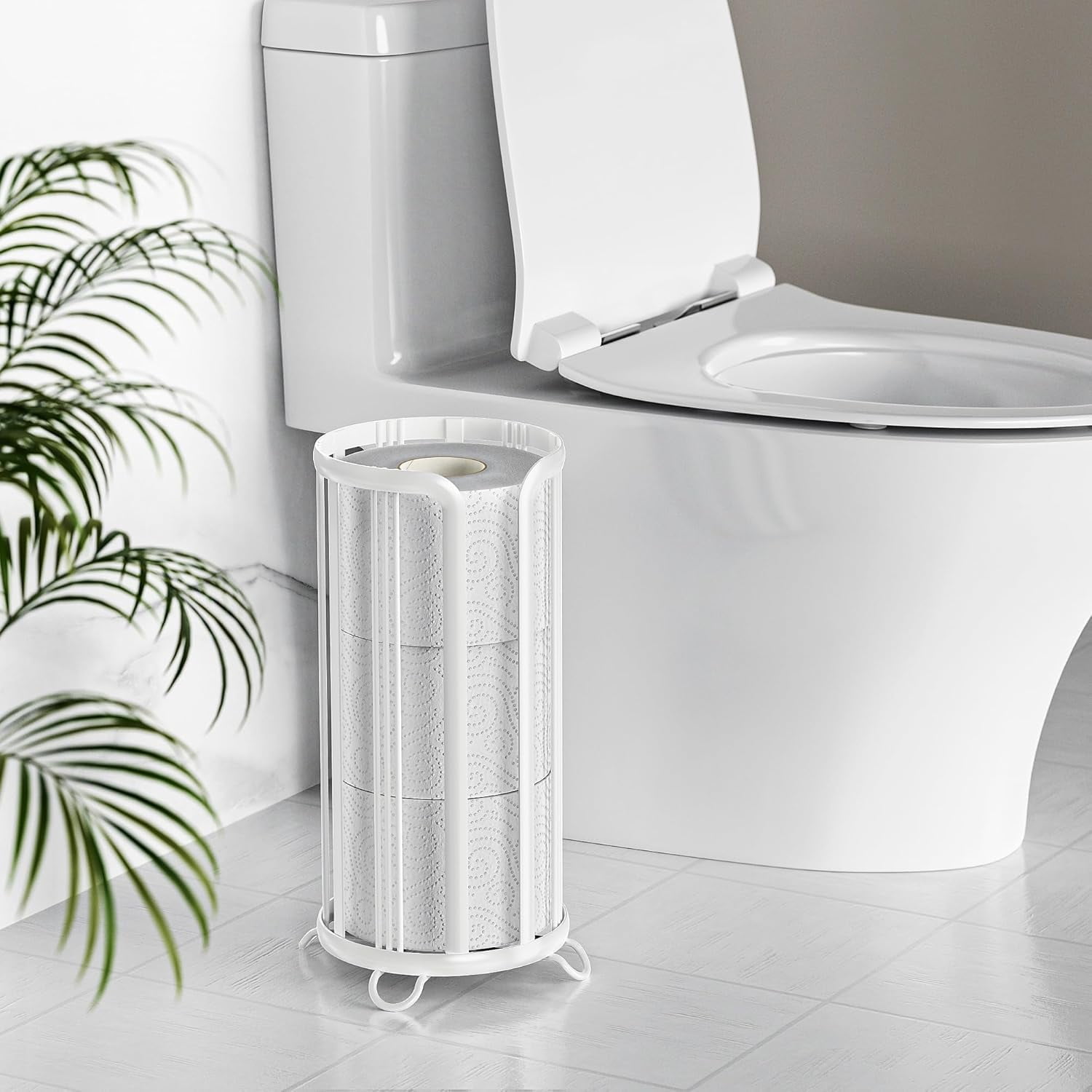 JUNXIAO-Toilet Paper Holder Stand, Freestanding Bathroom Tissue ...
