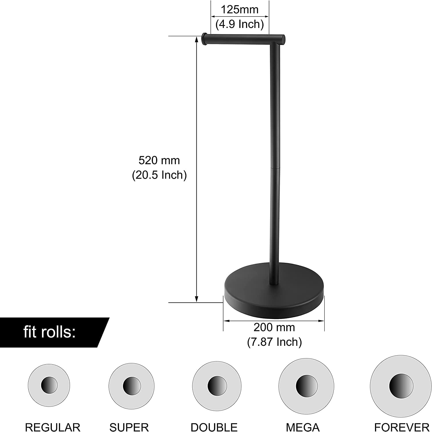 JUNXIAO-Toilet Paper Holder Stand SUS304 Stainless Steel Freestanding ...