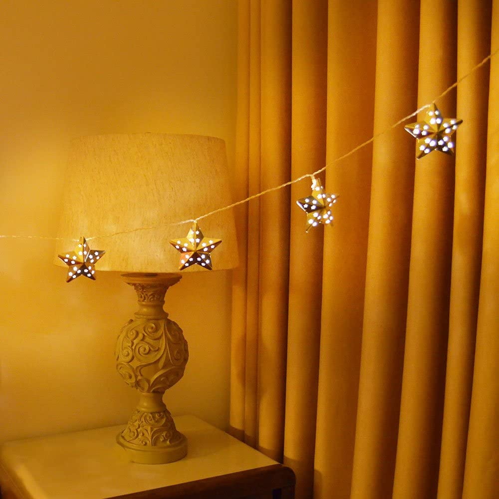 JUNXIAO-Twinkle Star String Lights Plug in Fairy Lights for Bedroom ...
