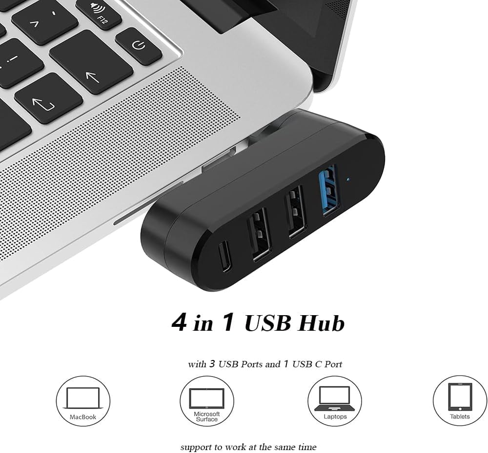 JUNXIAO-USB 3.0 Hub Splitter Extender, Multi-Port USB 3.0 Adapter[90 ...