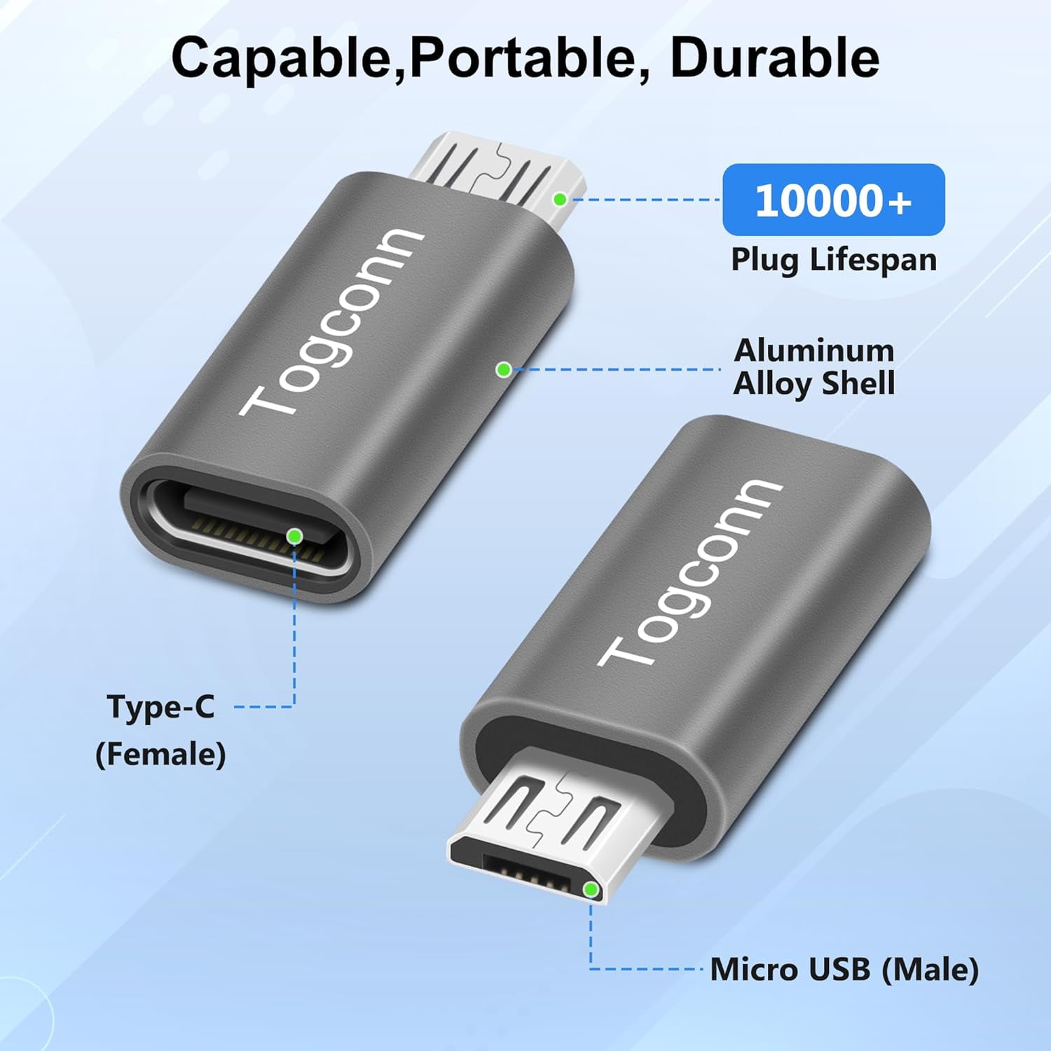 JUNXIAO-USB C to Micro USB Adapter (10 Pack),USB Type-C (Female) to ...