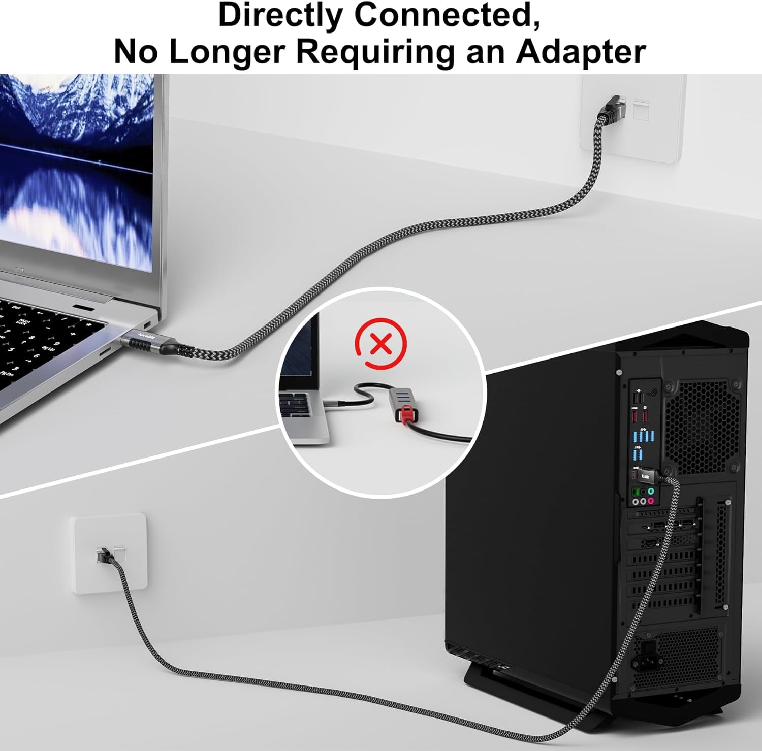 JUNXIAO-USB to Ethernet Cable 15 FT, USB 3.0 A Male to RJ45 Male Cord ...