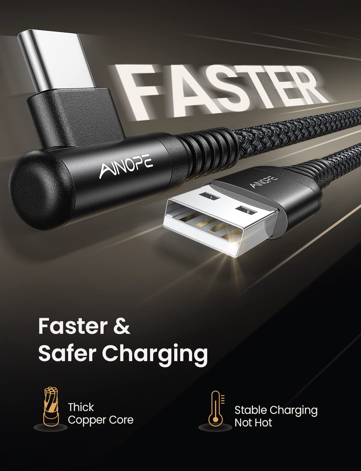 JUNXIAO-USB Type C Cable 5-Pack [10/6.6/6.6/3.3/1.6ft] 3.1A C Type ...
