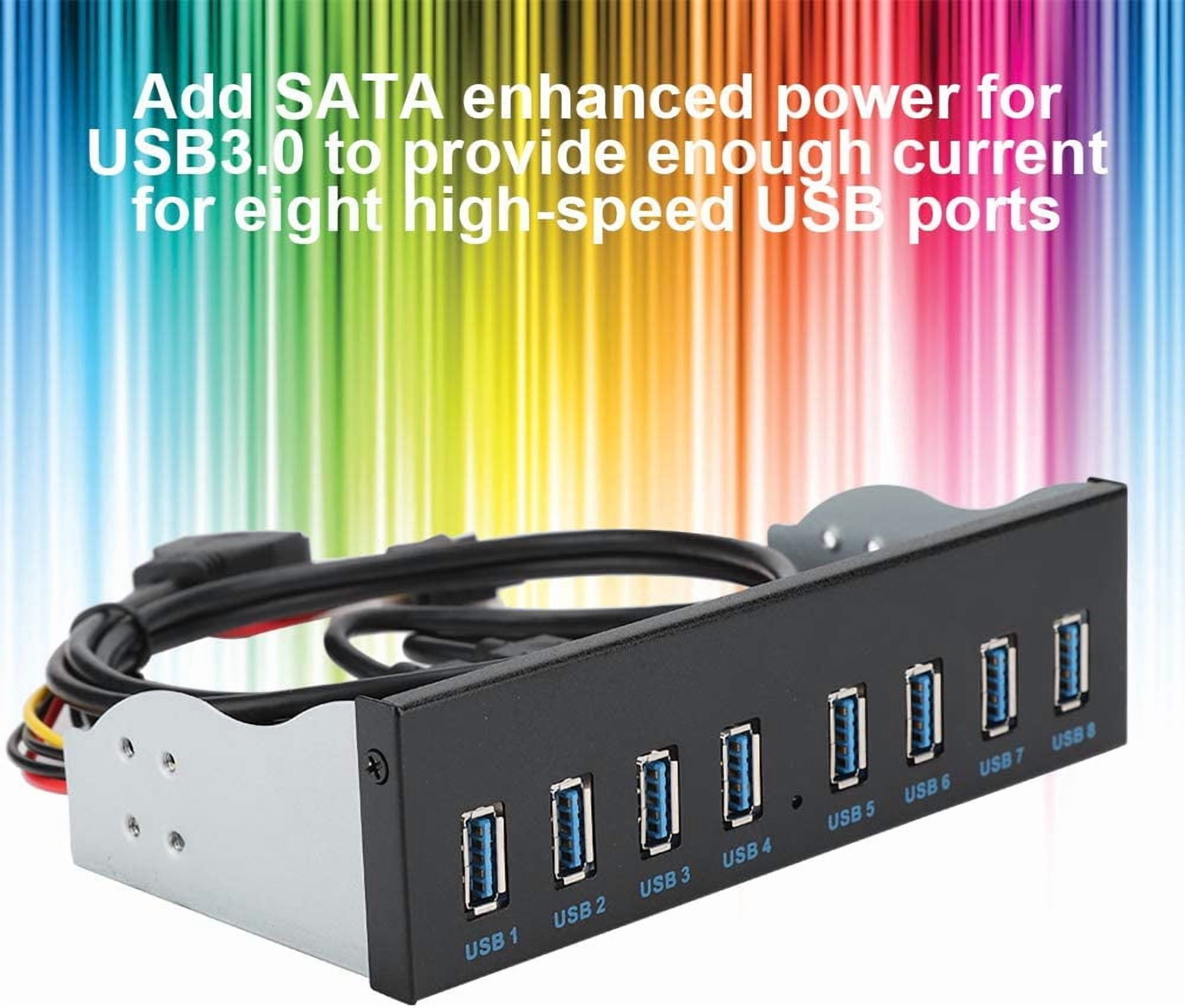 JUNXIAO-USB3.0 8-Port Optical Drive Front Panel,19Pin 8-Port Hub ...