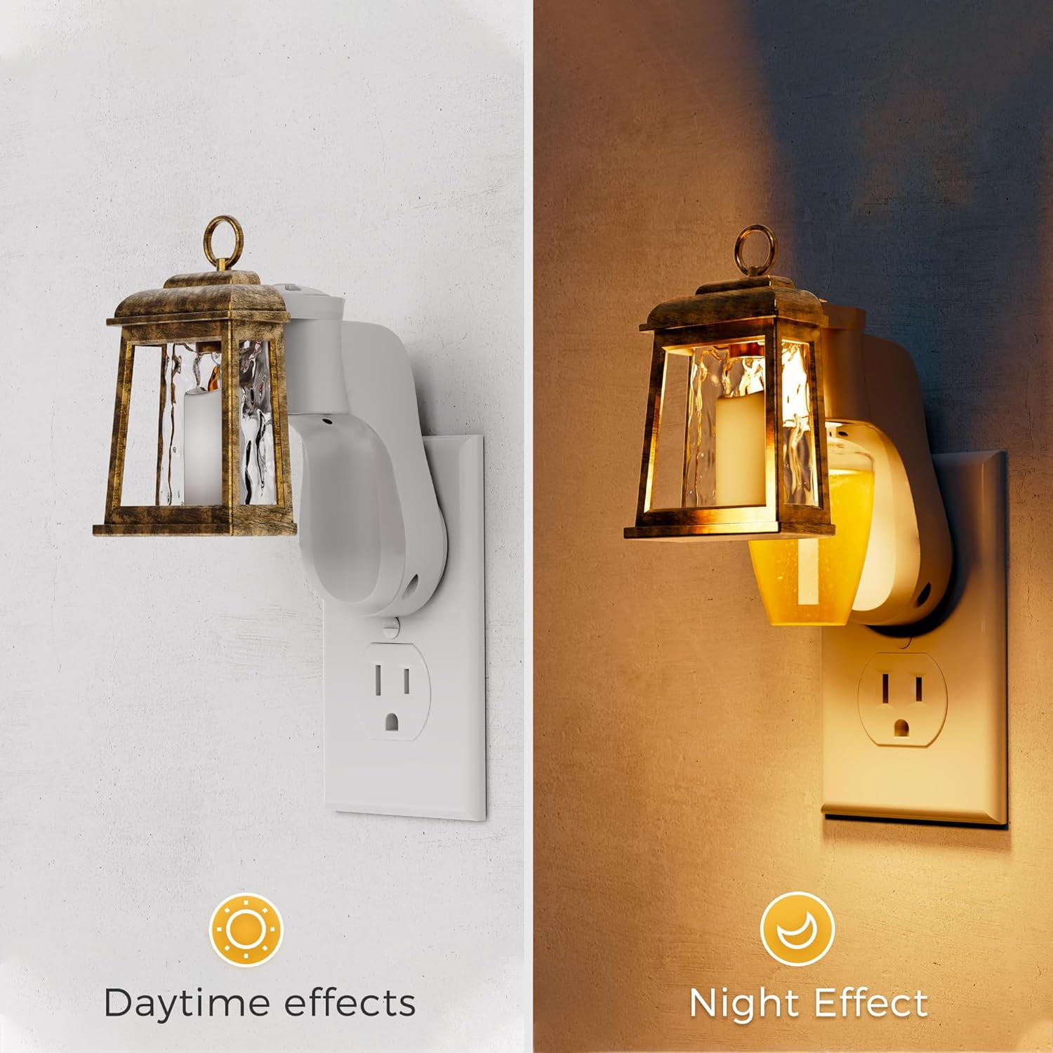 JUNXIAO-Wall Fragrance Plug in with Candle Night Light Compatible with ...