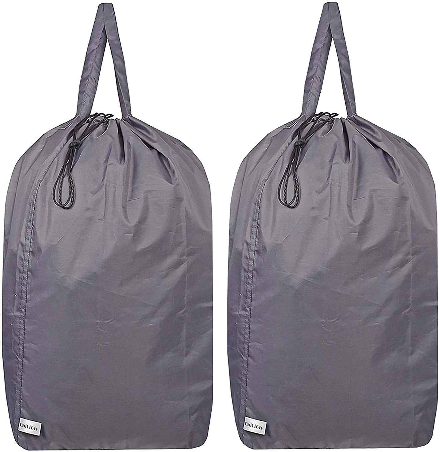JUNXIAO-Washable Travel Laundry Bag with Handles and Drawstring (2 Pack ...