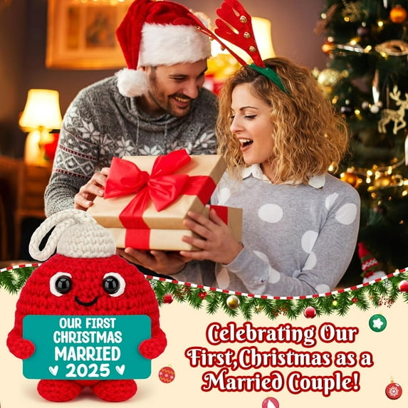 JUNXIAO-Wedding Gifts for Couples, First Christmas Married Ornament 2025 - Wedding Gift Ideas ...