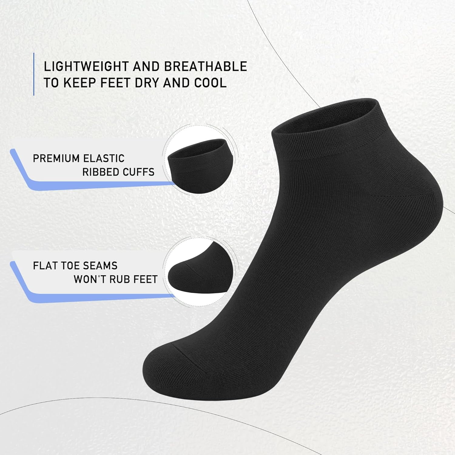 JUNXIAO-Women Viscose Bamboo Ankle Socks Low Cut Thin Sock Lightweight ...