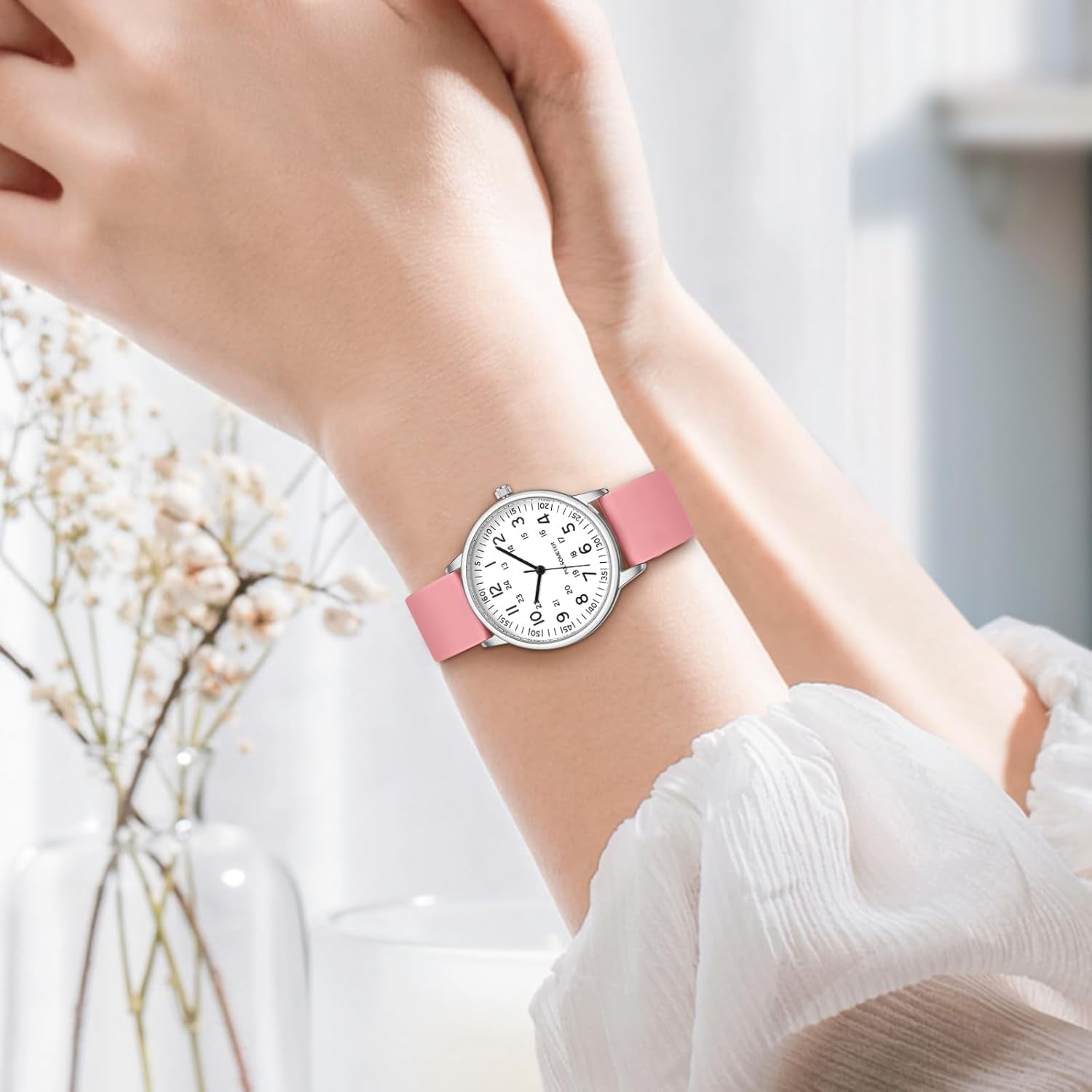 JUNXIAO-Women Watch for Nurse Easy to Read Dial Wristwatches Silicone ...