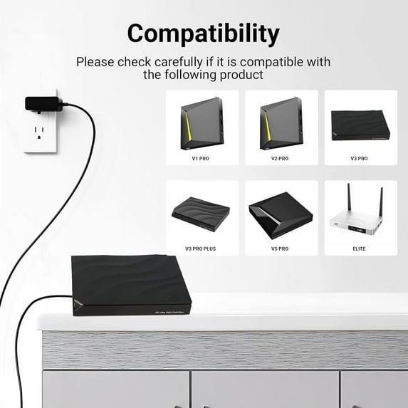 JUNXIAO-for vSeeBox Power Adapter - Compatible with vSeeBox V5 Pro/ V3 Pro/ V3 Pro/V3/ V2 Pro ...