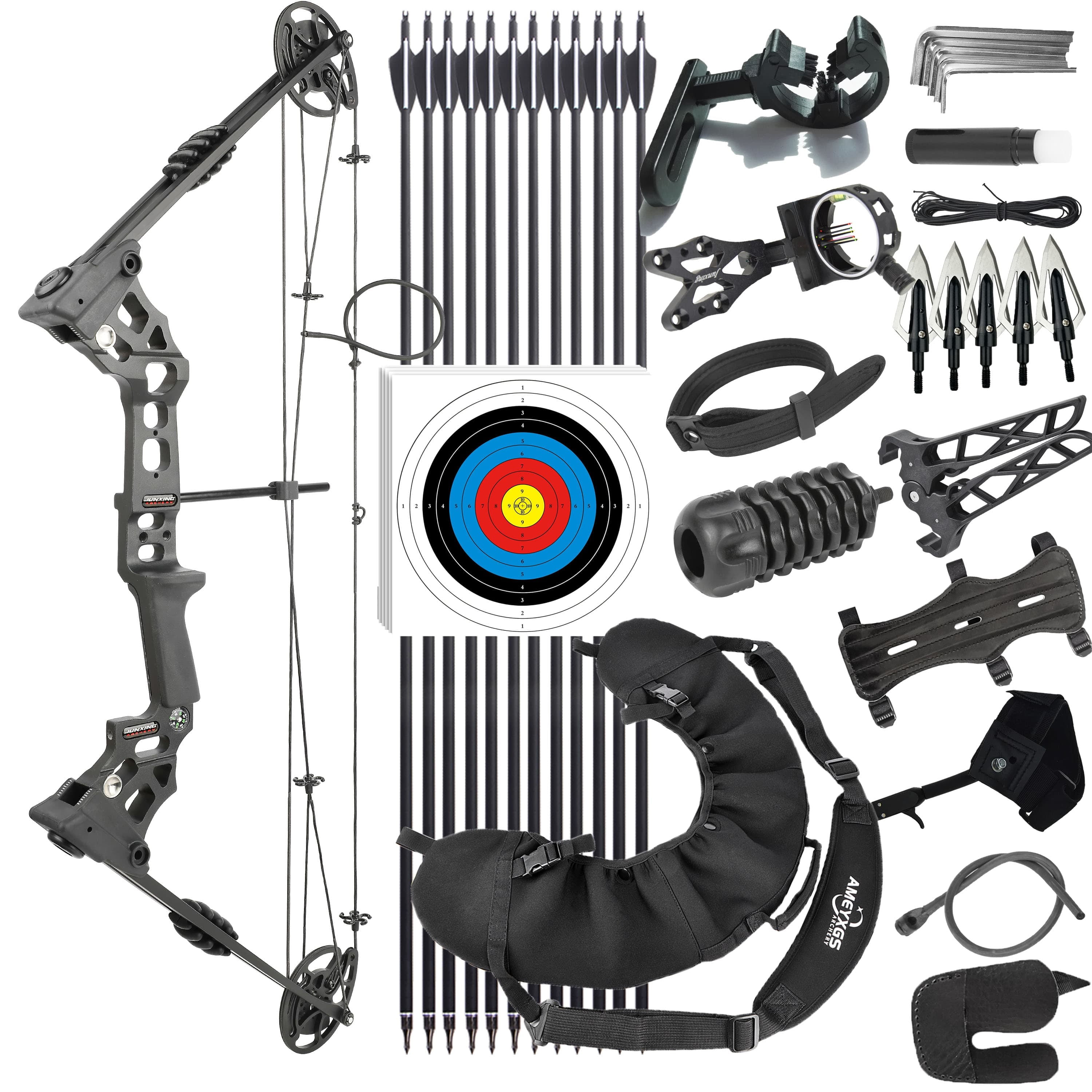JUNXING Dragon X8 Hunting Compound Bow Package 20-70lbs - Walmart.com