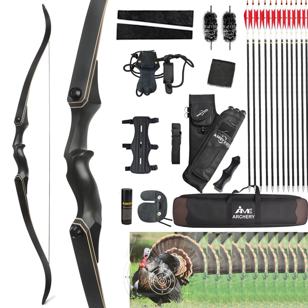 JUNXING F171 58 Inch Archery Takedown Recurve Bow and Arrow Set for ...