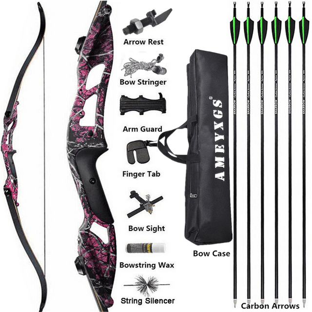 JUNXING F179 56 inch Recurve Bow Full Kit 30-50 lbs Takedown Target Bow ...