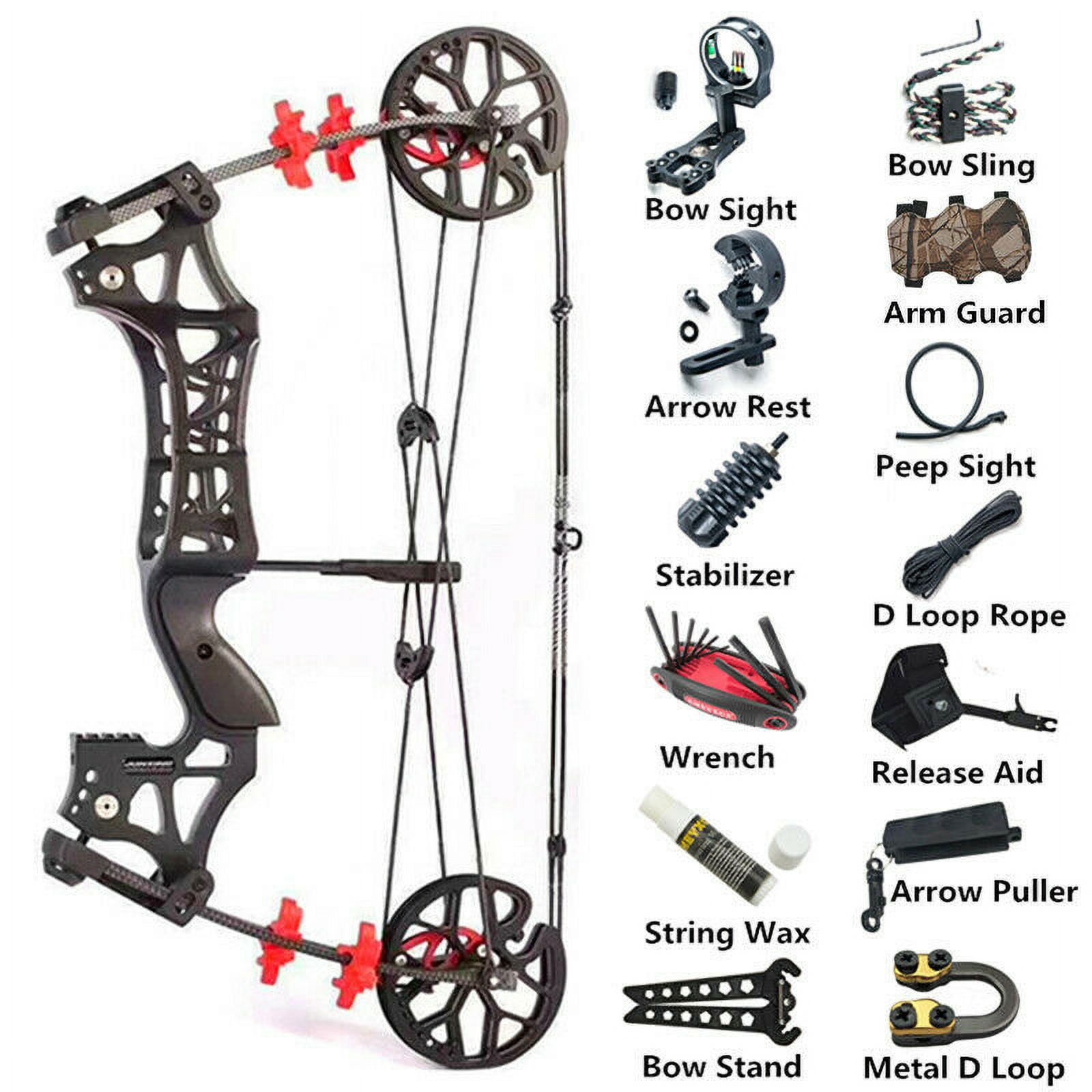 JUNXING M109E Compound Bow 30-60lbs Catapult Dual-use Steel Ball ...