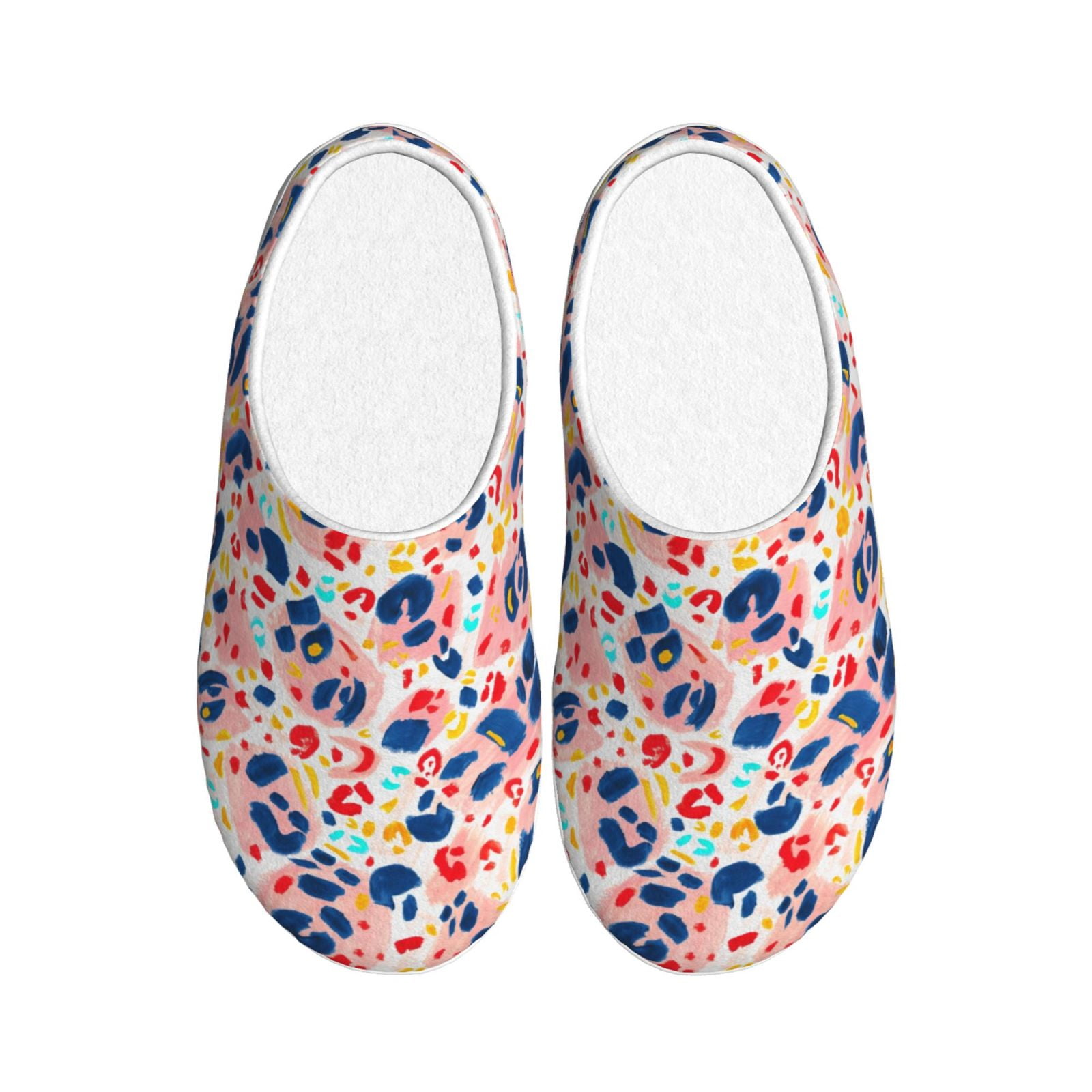 JUNZAN Abstract Leopard Print Print Cozy Slippers for Men& Women,Fuzzy ...