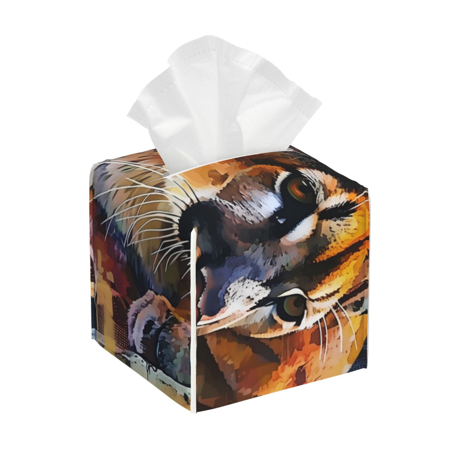 JUNZAN Abstract Lion Painting for Tissue Box Cover Holder, Square ...