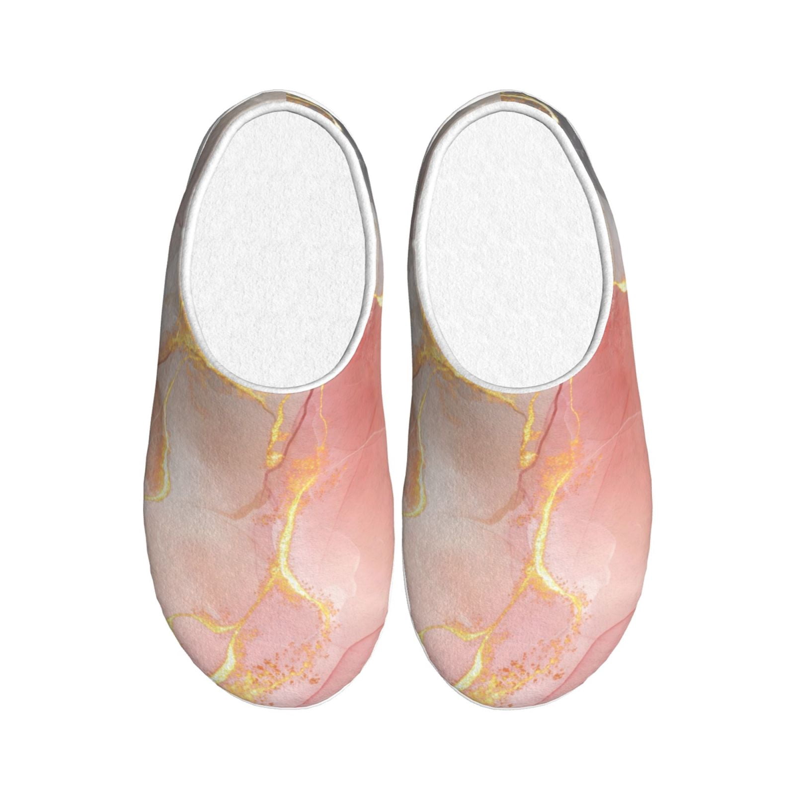 JUNZAN Abstract Marble Texture Print Cozy Slippers for Men& Women,Fuzzy ...
