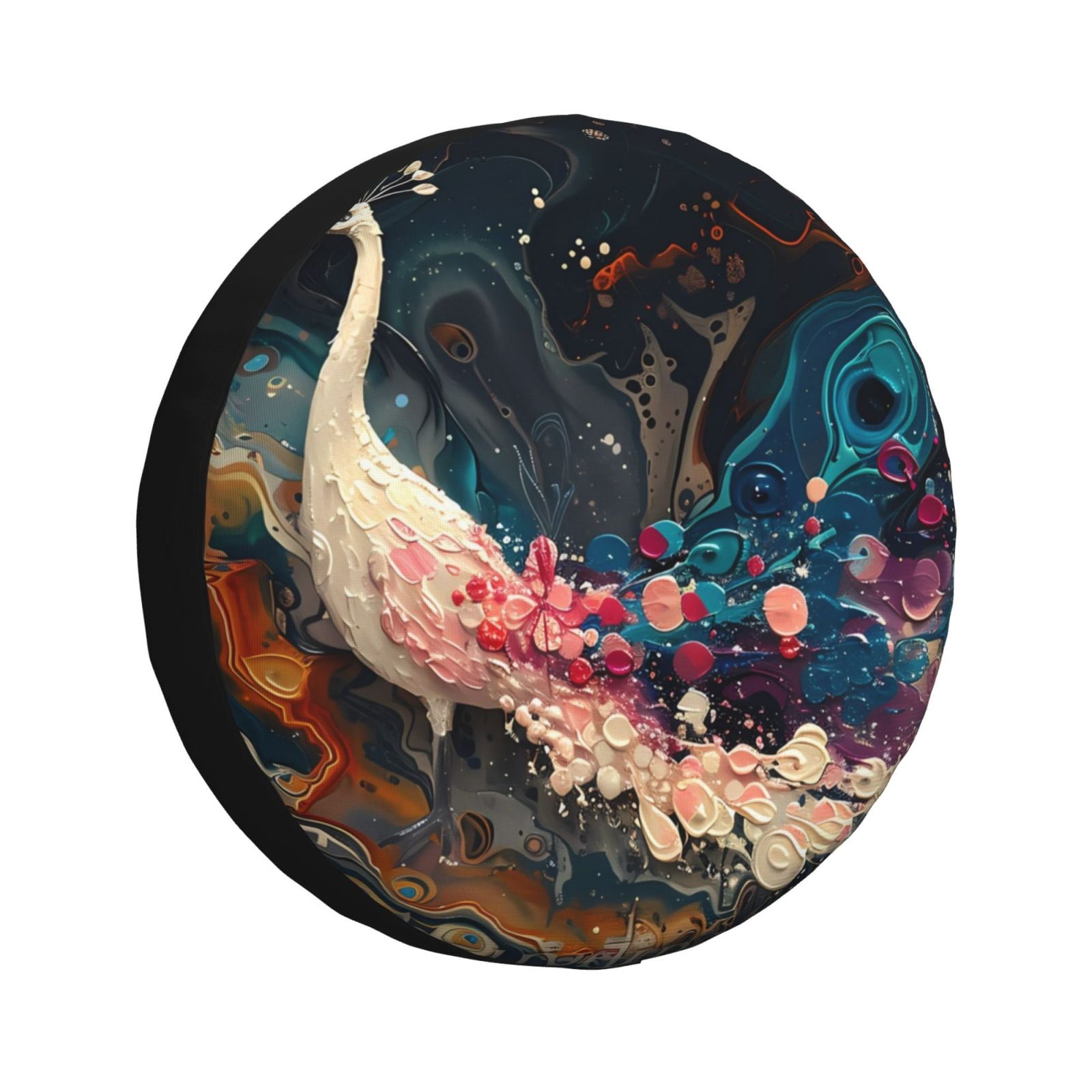 JUNZAN Abstract Peacock Painting Spare Tire Cover Wheel Protector for ...