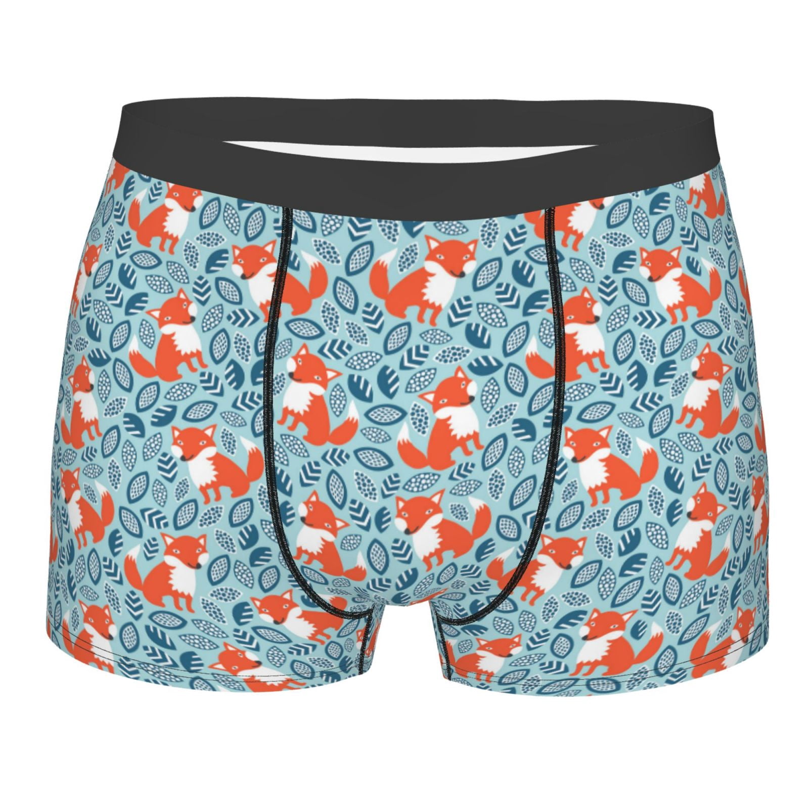 JUNZAN Abstract leaves fox Mens Underwear Boxer Briefs for Men’s-Medium ...