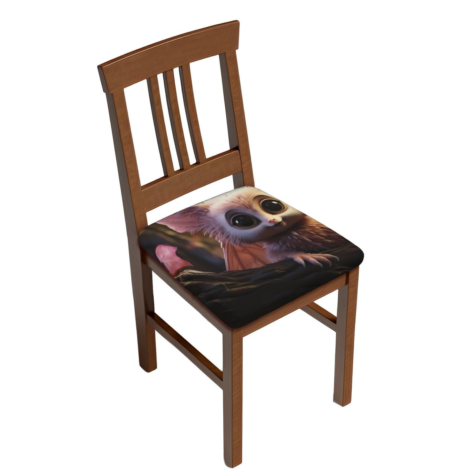 JUNZAN Adorable Fluffy Bat Print Dining Chair Seat Covers, Stretch ...