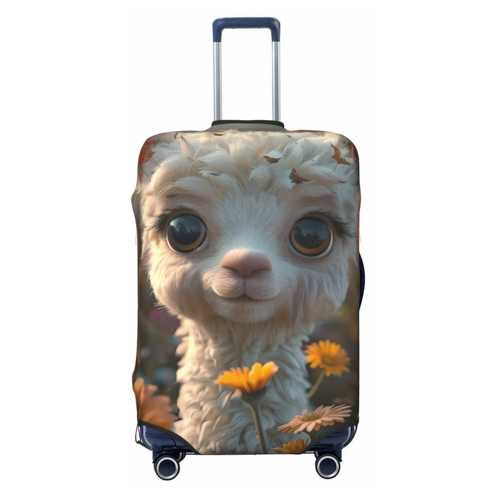 JUNZAN Adorable Llama In Flowers Print Washable Luggage Cover - Fashion ...