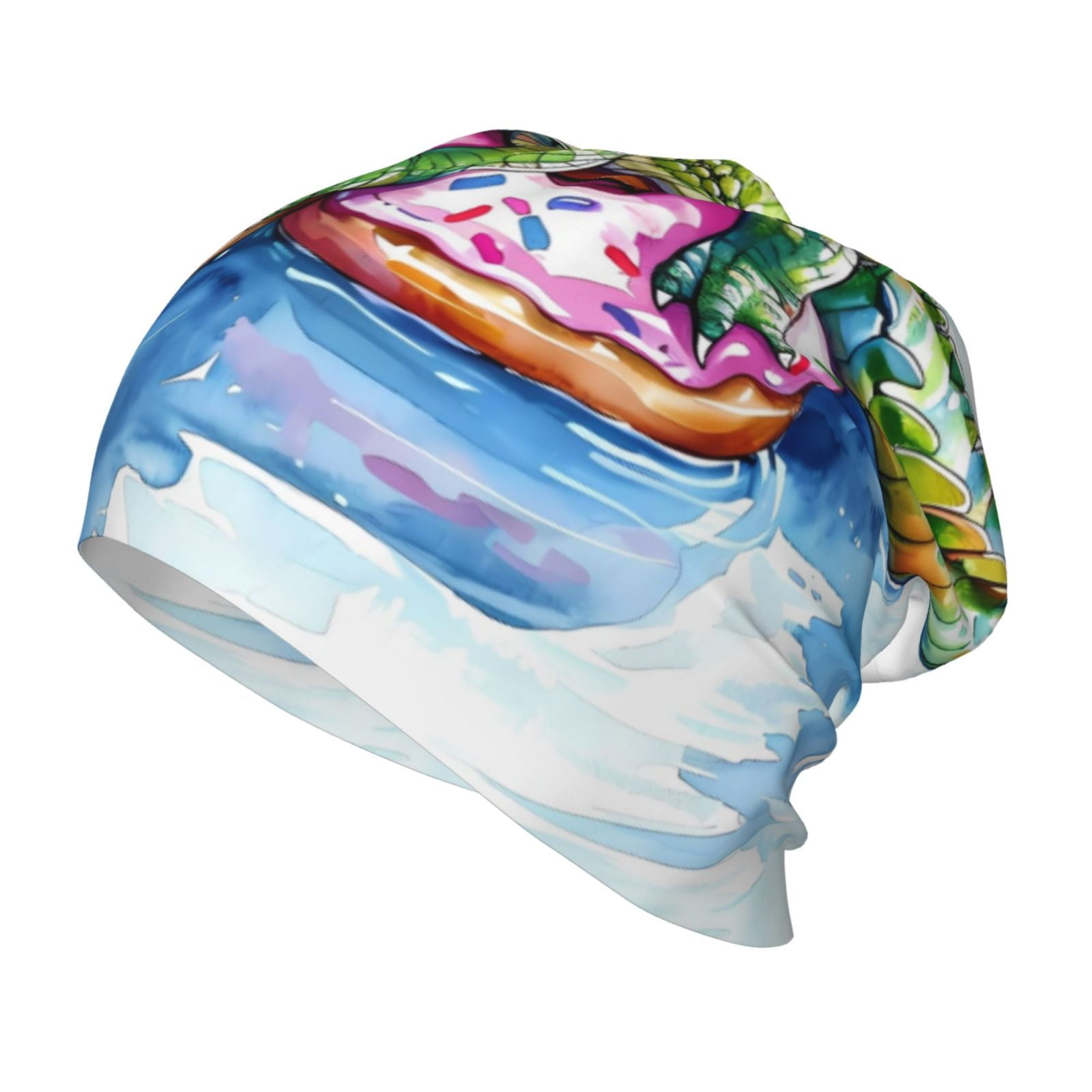 JUNZAN Alligator Donut Pool Float Pattern Kid's Soft Beanie Hat ...