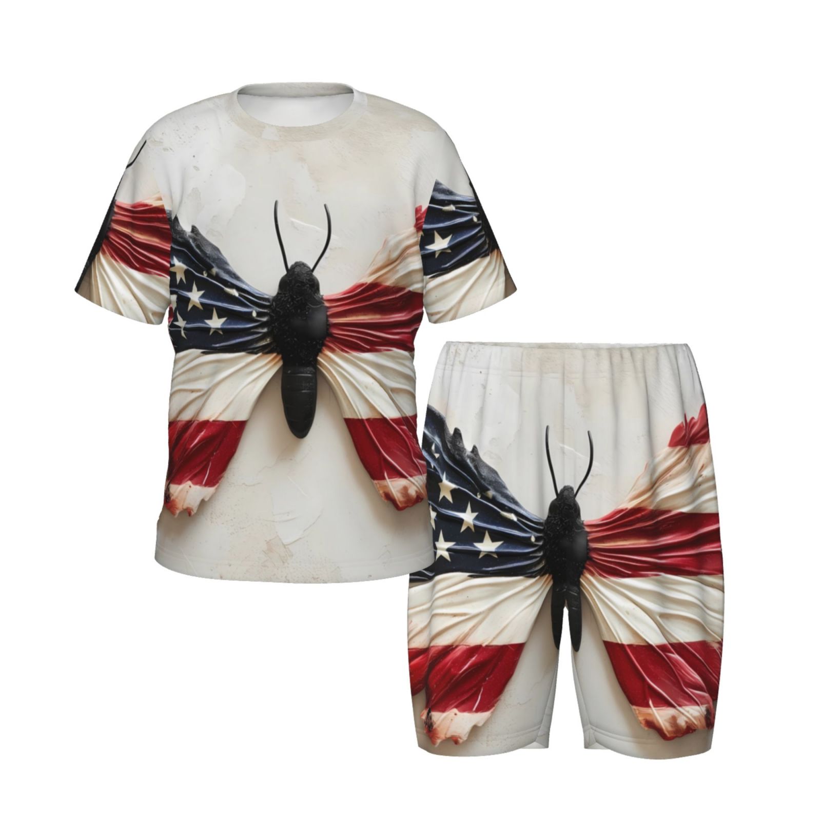 JUNZAN American Flag Butterfly Wall for Boys Girls Pajama Sets Toddler ...