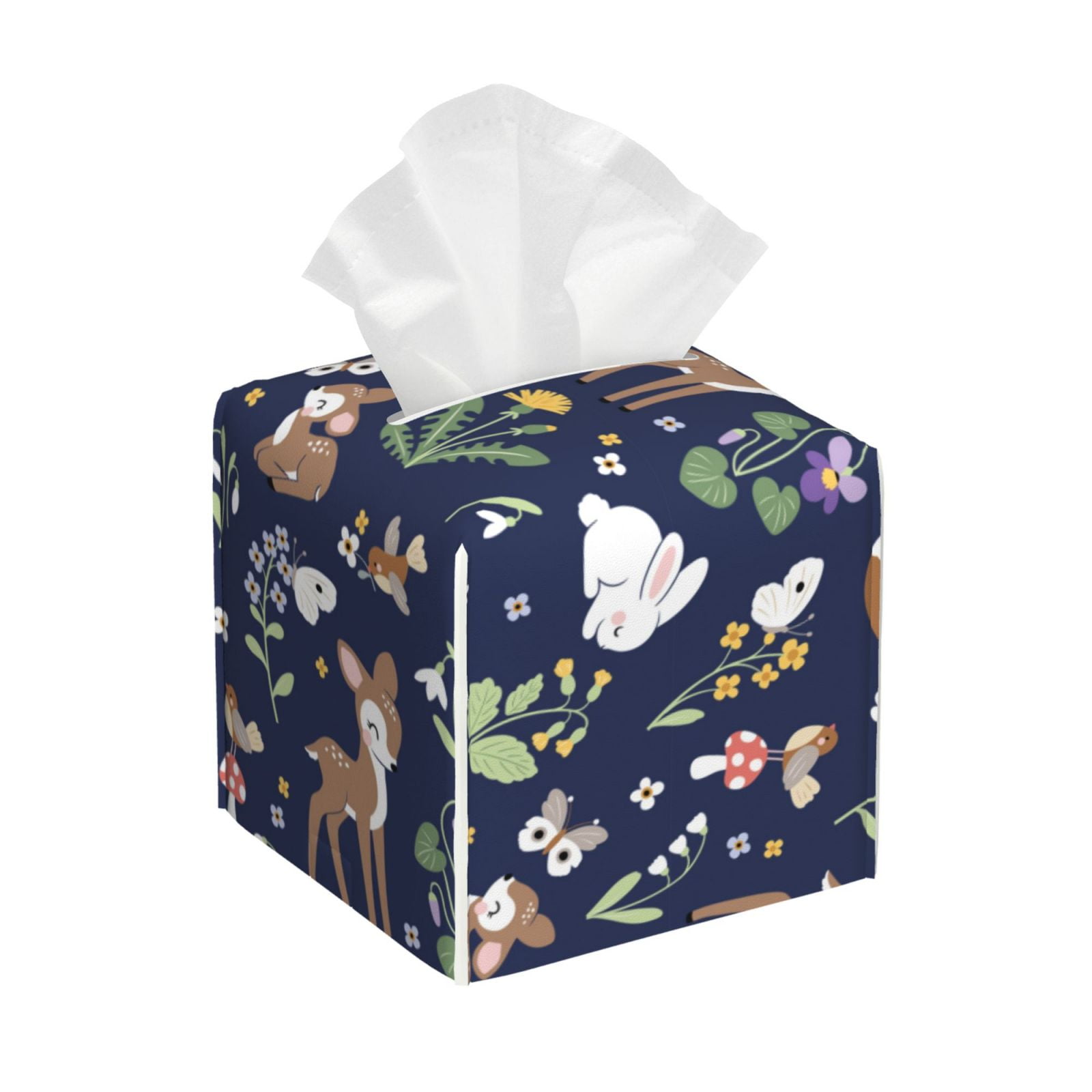 JUNZAN Animals And Wildflowers for Tissue Box Cover Holder, Square ...