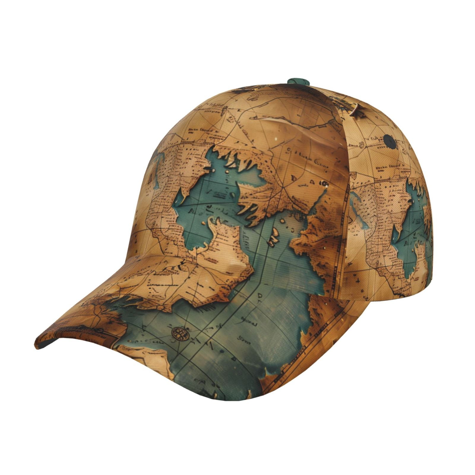 JUNZAN Antique Map Adventure Scene Print Baseball Cap,Unisex Sports Cap ...