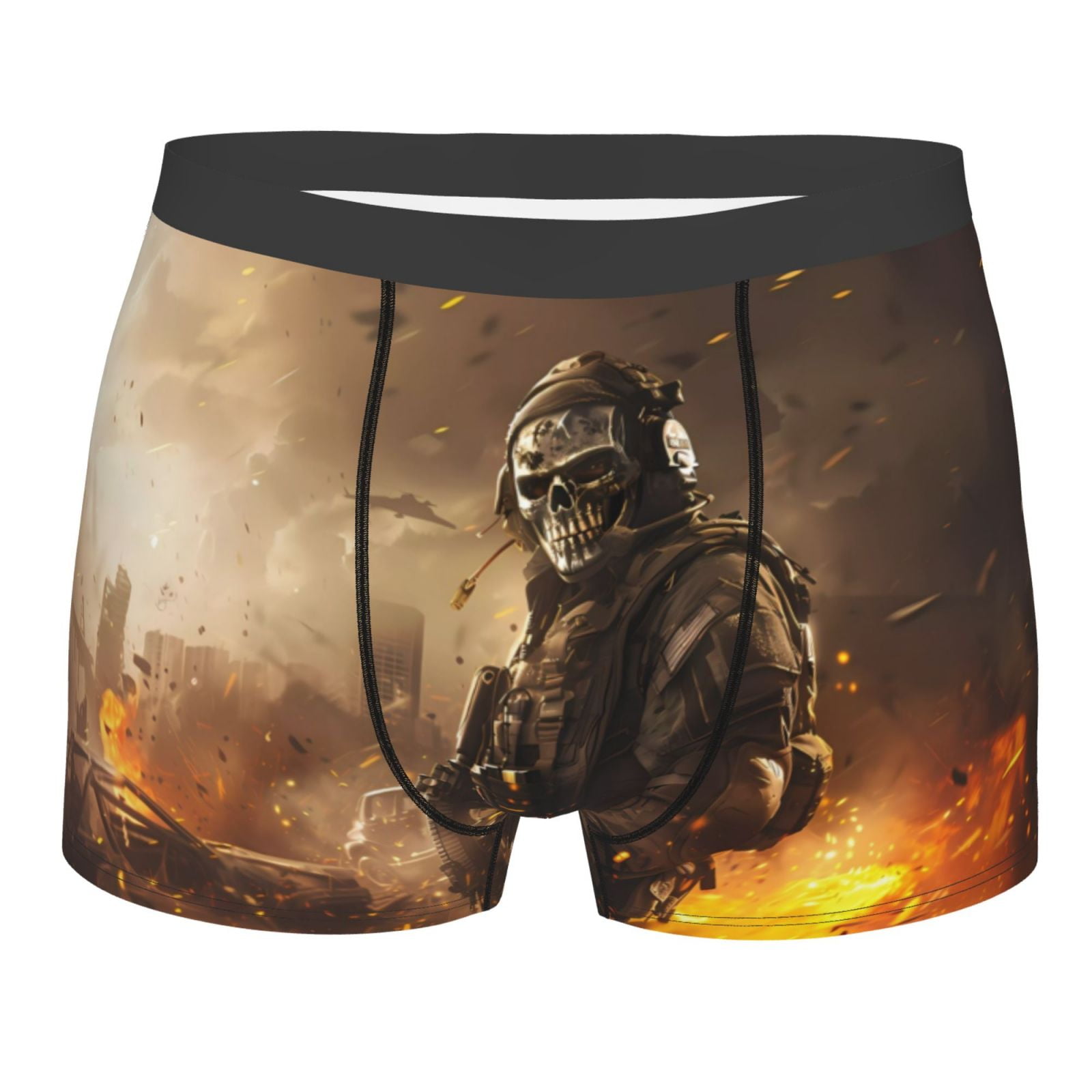 JUNZAN Apocalyptic Skull Soldier Mens Underwear Boxer Briefs for Men’s ...