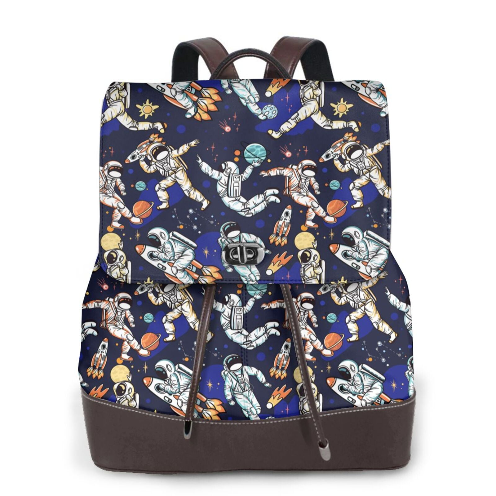 JUNZAN Astronauts in sport for PU Leather Backpack,Laptop Backpack ...
